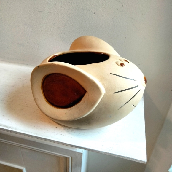 Vintage | Accents | Vintage 97s Pottery Mouse Planter Taiwan | Poshmark
